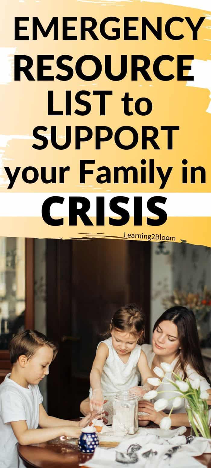 Emergency Resources to Support Your Family During Crisis - Learning2Bloom